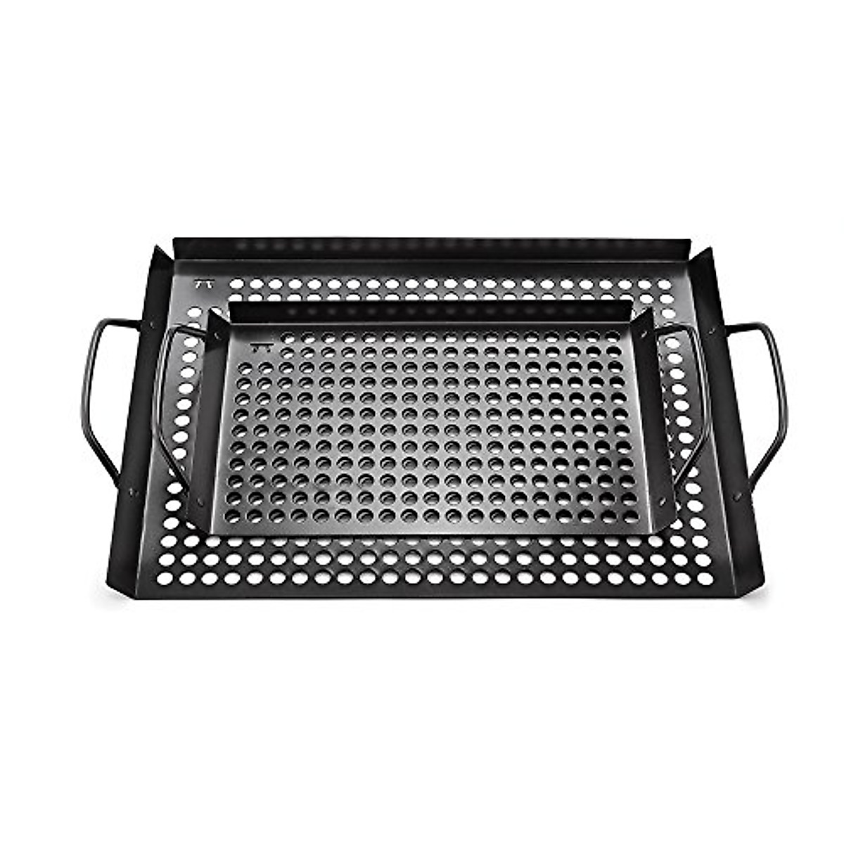Outset 76452 Non-Stick Grilling and Bbq Grid, 7" x 11", 14" x 11", Set of 2 Black
