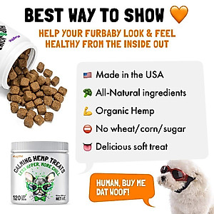 LEGITPET Calming Hemp Treats for Dogs 120 Soft Chews and Probiotics for Dogs with Natural Digestive Enzymes 120 Soft Chews Bundle - Made in USA