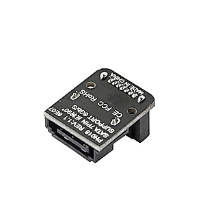 CERRXIAN 90 Degree SATA Adapter, Up Angle SATA 7Pin Male to Female Converter for Motherboard Desktops Computer SSD HDD(UP/Front)(2-Pack)