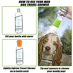 4 Pieces Portable Dog Shower Head Outdoor Camping Mud Dog Shower Sprayer Head Attachment Water Bottle Shower Bathing Gear Pet Grooming Tool