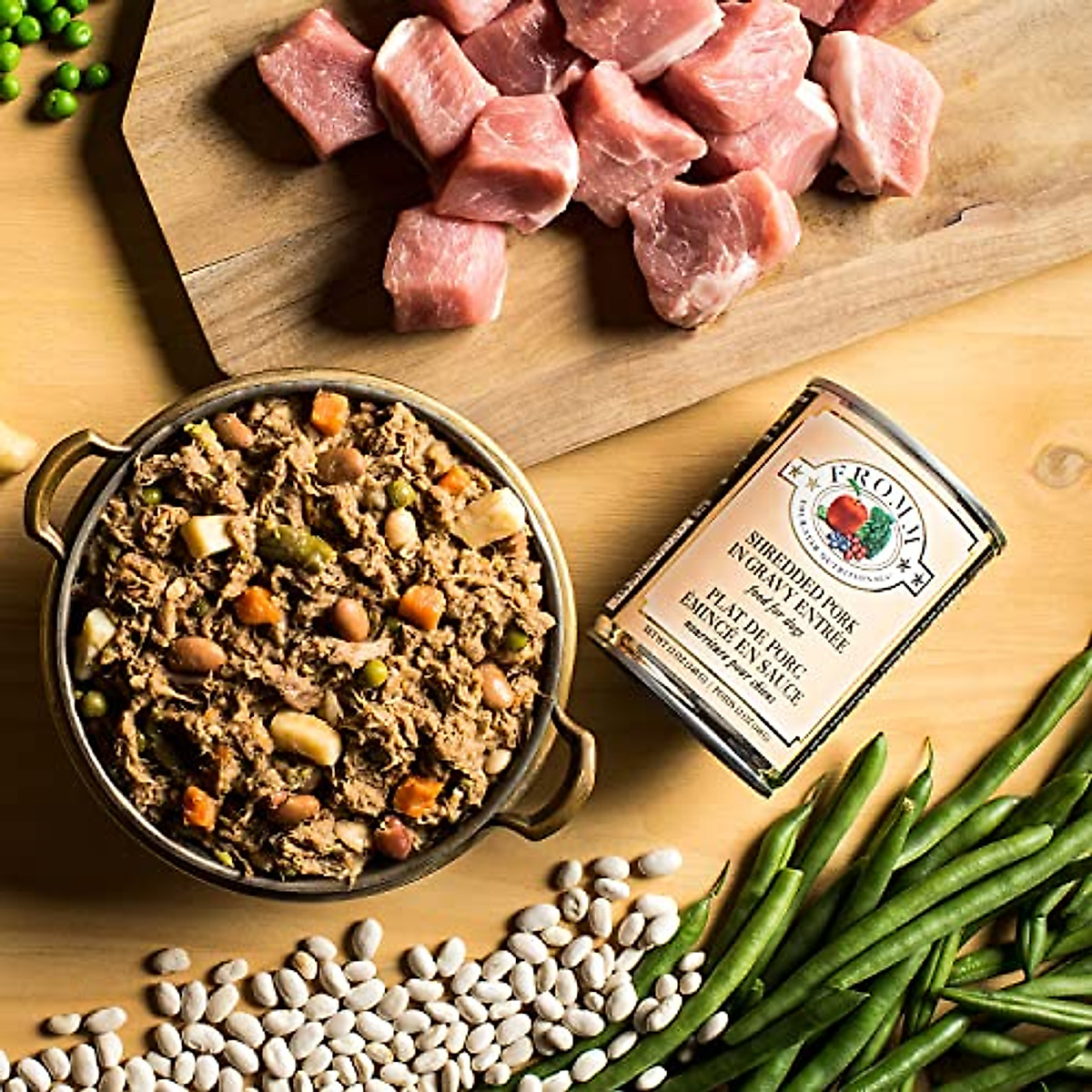 Fromm Four-Star Nutritionals Shredded Pork in Gravy Entrée Dog Food - Premium Wet Dog Food - Pork Recipe - Case of (12) 12 oz Cans