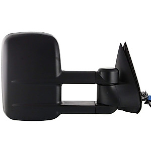 Kool Vue Power Heated Towing Door Mirrors Compatible With Chevrolet Silverado 1500 2003-2006 Manual Fold With Spotter Glass; Without Signal Light, Memory, Puddle Lamp & Auto-Dimming Textured Pair