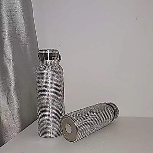 750ml Rhinestone Thermos Cup, Stainless Steel Thermal Bottle, High-end Insulated Thermos Coffee Cups, Diamond Bling Vacuum Flask Mug with Hanger Best Gift for Men Women, 25OZ Capacity…