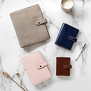 Filofax Malden Organizer, Personal Size, Pink - Tactile, Full-Grain Buffalo Leather, Six Rings, with Cotton Cream Week-to-View Calendar Diary, Multilingual, 2024 (C022616-24)