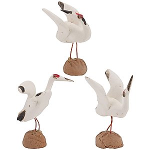 GANAZONO 3pcs White Crane Ornament Bird Figurines Ornament Mini Animal Figurine White Ceramic Houses Zen Garden Statue White Planter Pot Bonsai Ornament Ceramics Artificial Bird Miniature