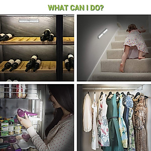 OxyLED Under Cabinet Lights, 10 LED Rechargeable Motion Sensor Closet Lights Indoor, 3 Pack Wireless Magnetic Stick-on Cordless Night Light Bar, Under Counter Lights for Kitchen, Stairs, Hallway