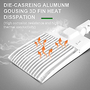 OSTEK 300W 480V White LED Shoebox Parking Lot Lights 42000LM- LED Street Pole Lights Fixture Flood Light IP65 Waterproof Commercial Outdoor Area Lighting ​for Stadium Roadway 5000K 200-480V DLC UL