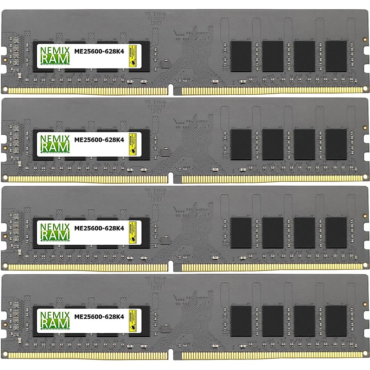 64GB Kit 4x16GB DDR4-3200 PC4-25600 ECC UDIMM 2Rx8 Unbuffered Server Memory by NEMIX RAM