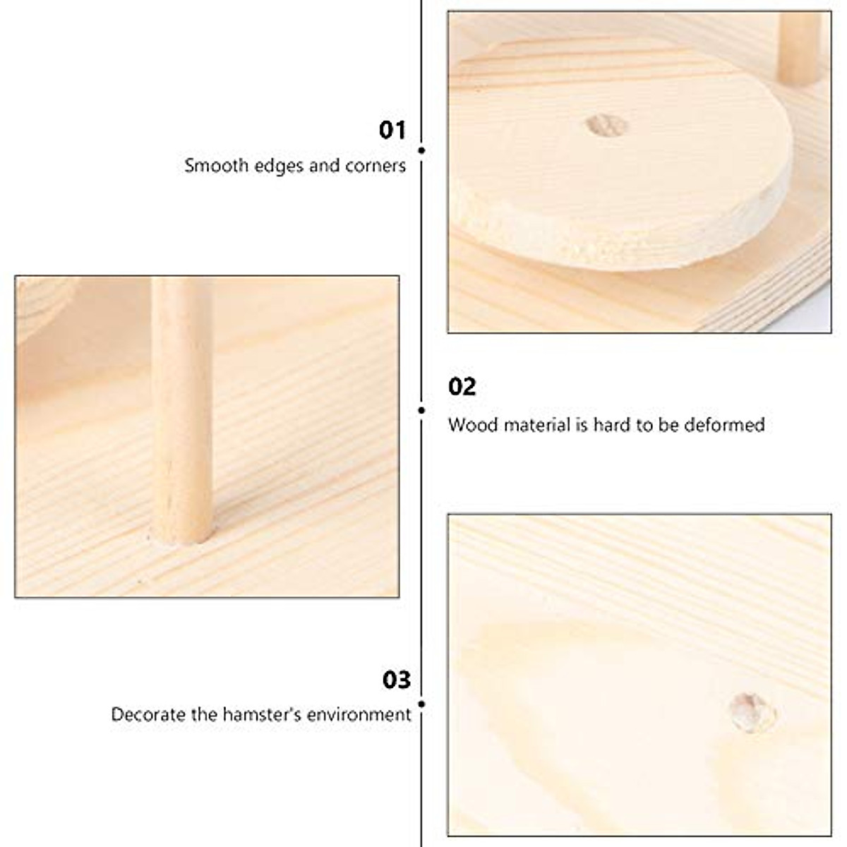 Balacoo Hamster Playground Wooden Small Animal Activity Toys Set Rat Playground Platform Climbing Ladder Chew Toy for Hamster Gerbil Mouse Chinchilla Beige