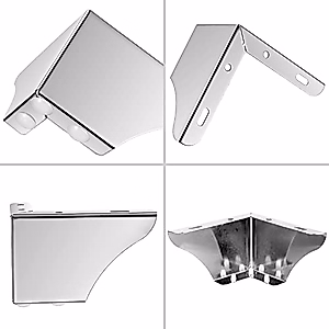 BSTKEY 4Pcs 8CM/3 Inch Modern Metal Furniture Sofa Cabinet Legs with Mounting Screws - DIY Replacement Legs Set for Furniture Cabinet Foot Legs Sofa Bed Desk Table Feet Support, Silver