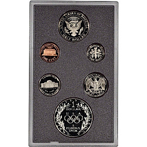 1988 US Mint Prestige Proof Set Original Government Packaging with Silver Olympic Dollar Proof