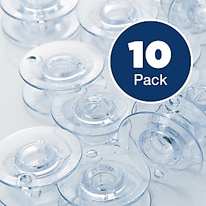 Brother Sewing and Embroidery Bobbins 10-Pack, SA156,Clear