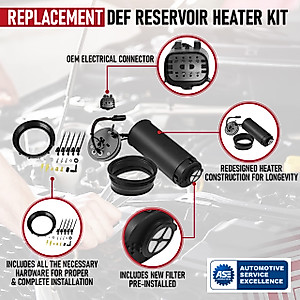 Diesel Exhaust Fluid Reservoir Heater Kit - 6.7L V8 DEF - Compatible with Ford F-250, F-350, F-450, F-550 Super Duty 2011, 2012, 2013, 2014, 2015, 2016 - Replaces BC3Z5J225KA, BC3Z5J225L, 904372