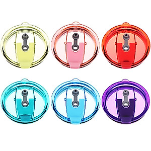 6 Pieces 20 oz Tumbler Lids Replacement Lids Spill-proof Splash Resistant Lids Covers for Mug Tumblers Cups with 3 inch cup mouth in dia