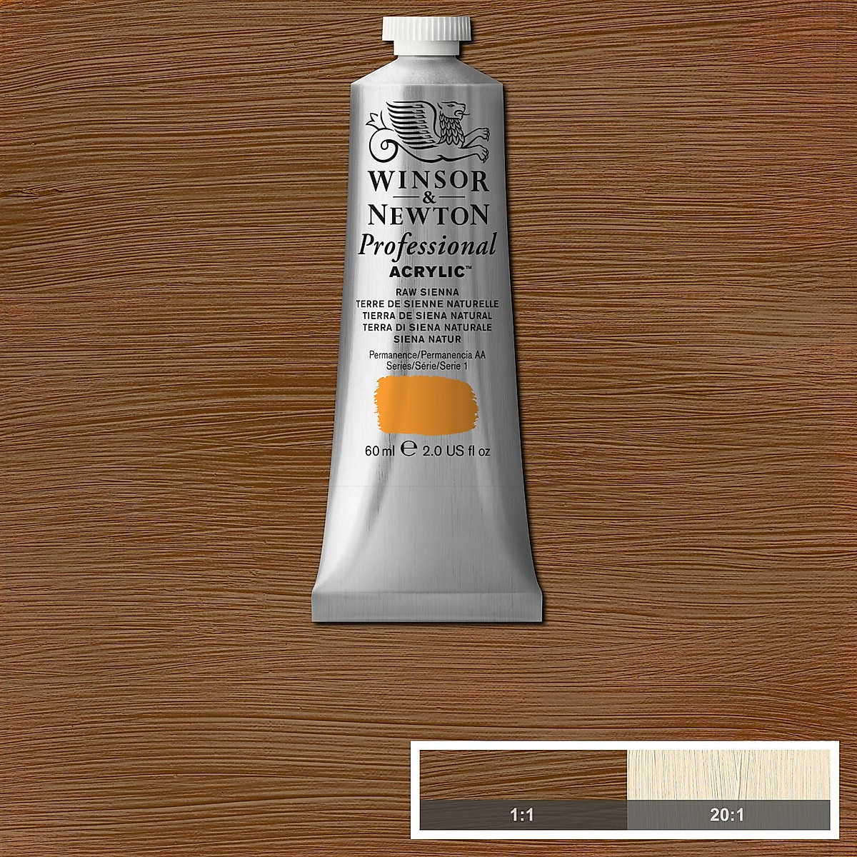 Winsor & Newton Professional Acrylic Paint, 60ml (2-oz) Tube, Raw Sienna