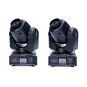XPCLEOYZ Stage Lights Moving Head Light 8 Gobos 8 Colors 11 Channels 2PCS 60W Spotlight DMX 512 with Sound Activated for Wedding DJ Party Stage Lighting (60W-2PCS.)