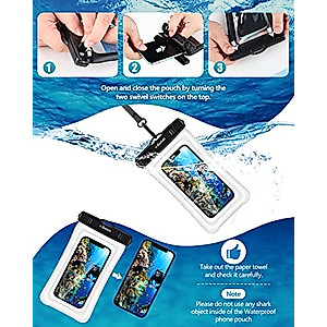 v-Golvin Floating Universal Waterproof Phone Pouch with Card Slot&Lanyard, IPX8 Cellphone Dry Bag Waterproof Case for iPhone 14 13 12 11 Pro Max SE XS XR S10 S9 Note 20/10 Up to 7" -2 Pack Black