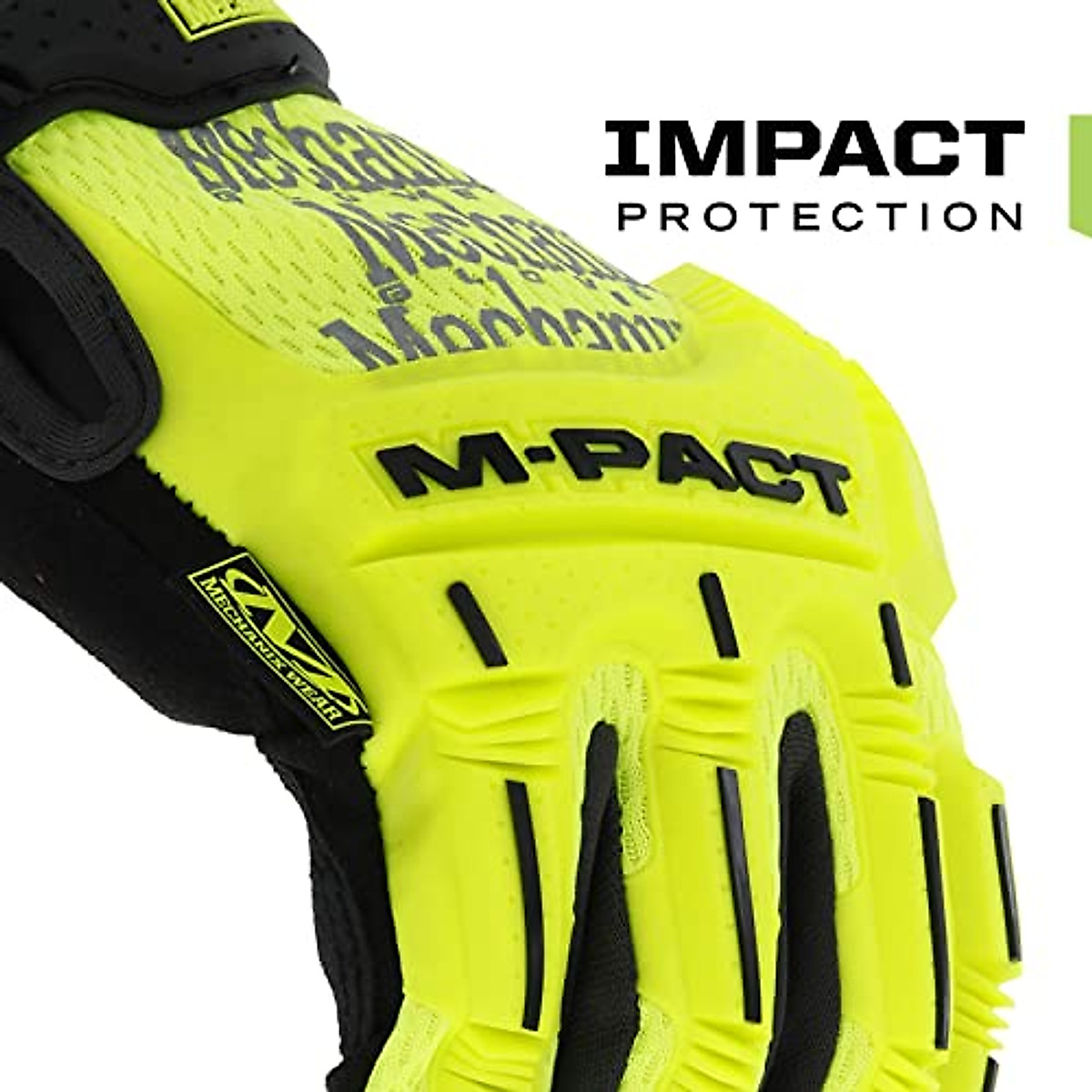 Mechanix Wear: Hi-Viz M-Pact Work Gloves (Medium, Fluorescent Yellow)