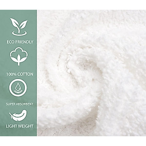 ZUPERIA Bar Mop Kitchen Towels- 12 Pack, 16 x 19 Inches, Bar Mop Towels -100% Cotton Barmops Towels - Super Absorbent, Multi-Purpose for Home, Kitchen and Bar Cleaning (White)