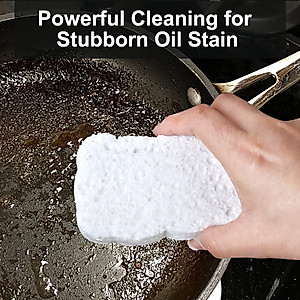 YTLX 6pcs Premium Heavy-Duty Household Cleaning Sponges Scratch-Free, Multi-Purpose Dish Scrub Sponges Reusable for Home Kitchen Cookware Bathroom, Safe Healthy Scrubbing Sponges Durable