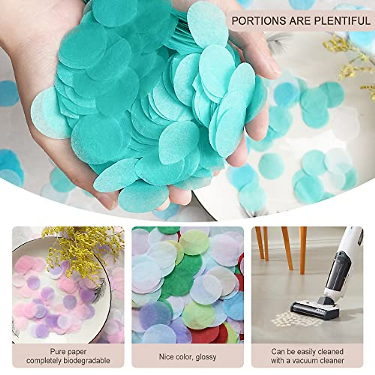Tissue Paper Confetti 5000 Pieces White Round Confetti 1 inch Paper Circle Confetti Dots for Table Wedding Birthday Party Decoration