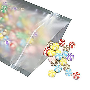 QQ Studio 100pcs Translucent Front Matte Color Foil Flat Packaging QuickQlick Bags (4" x 6", Translucent/Black)