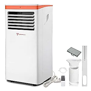 Yescom 10,000 BTU Portable Air Conditioner for Rooms up to 300 Sq. Ft Compact Home AC Unit with Built-in Dehumidifier & Fan & Sleep Modes Remote Control Dust Cover Window Mount Kit for Home/Office