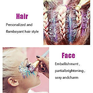 MEICOLY Green Body Glitter,Green Face Glitter Gel Alien Glitter Makeup,Mermaid Sequins Glitter Face Paint,Face Hair Party Festival Chunky Glitter Makeup,Sparkly Body Glitter Gel for Women Kids