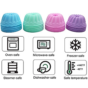 To encounter 24Pack Silicone Baking Cups, Pumpkin Silicone Baking Cake Molds, Nonstick Cupcake Liners, Bpa Free Fancy Dessert Tray - Jelly and Muffin Cups