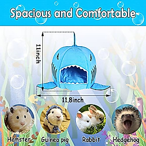 Hamiledyi Guinea Pig Bed,Large Guinea Pig Hideout Washable Winter Warm Sleeping House Shark Nest for Dwarf Rabbit Bunny Chinchilla Guinea Pig Ferret Rat
