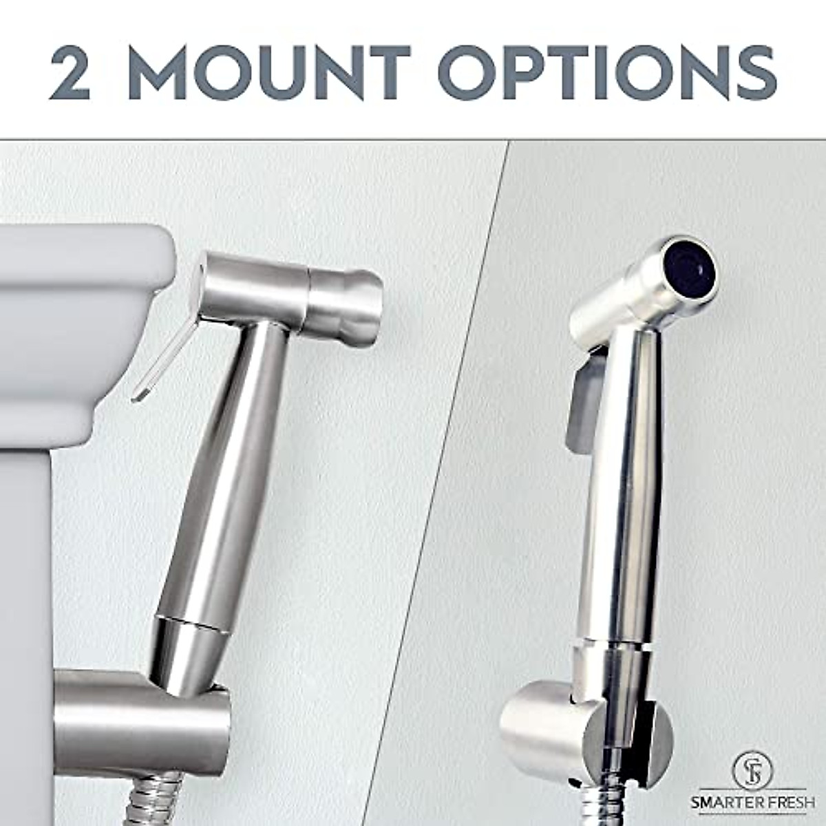 SmarterFresh Faucet Bidet Sprayer for Toilet - Warm Water Handheld Sprayer with Sink Hose Attachment for Bathroom… (Stainless Steel)