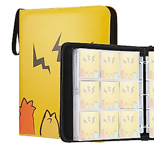 Card Binder 9 Pocket, Trading Card Holder Fits 900 Cards. Trading Card Album Folder with Zipper for Sports, Game Card Case.