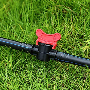 Quickun 1" Drip Irrigation Barbed Ball Valve Shut Off Switch Hose Barb Valve for Garden Drip Irrigation Aquarium Hose Tube, 2Pcs