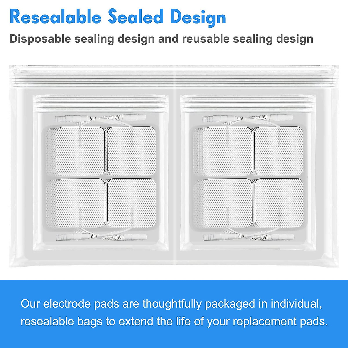 TENS Unit Replacement Pads - Pack of 50 Electrode Squares, EMS Muscle Stimulation & Electrotherapy Self-Stick Performance 2”x 2” tens Unit Pads Reusable and Latex-Free Red