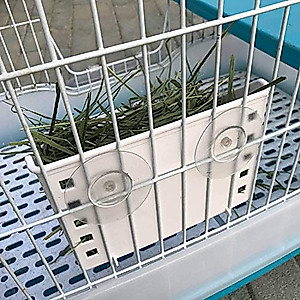 kathson Rabbit Hay Feeder Hay Manger Less Wasted Grass Holder Rack Food Dispenser Small Animal Plastic Bowl for Rabbits Bunny Guinea Pigs Rat Chinchilla