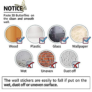 Gold Butterfly Decorations - 48pcs Gold Butterflies 3D Butterfly Wall Decor Removable 3D Gold Butterfly Stickers for Nursery Classroom Kids Bedroom Festival Party Gold Butterfly Wall Decor