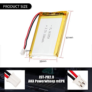 YDL 3.7V 1500mAh 603959 Lipo battery Rechargeable Lithium Polymer ion Battery Pack with JST Connector