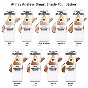 Almay Anti-Aging Foundation, Smart Shade Face Makeup with Hyaluronic Acid, Niacinamide, Vitamin C & E, Hypoallergenic-Fragrance Free, 300 Medium, 1 Fl Oz (Pack of 1)
