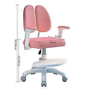 Upgraded Children Desk Chair with 360 Degree Wheels, Height Depth Adjustable Kids Computer Chair, Cute Children Study Chair for Home, School and Library (Pink)