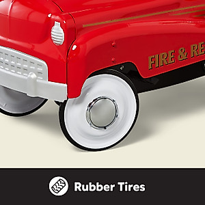 Kid Trax Toddler Classic Pedal Car, Kids 3-5 Years Old, Max Weight 60 lbs, Durable Steel, Fire Truck