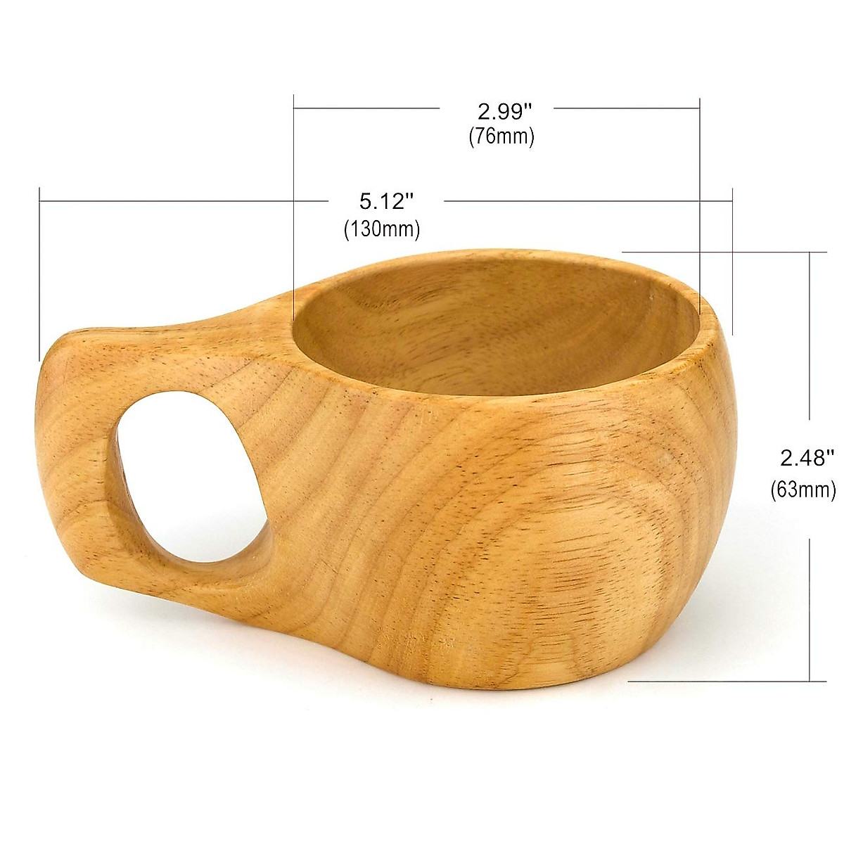 Bamber Wooden Coffee Cup Wood Novelty Mugs Reusable Decorative Teacup