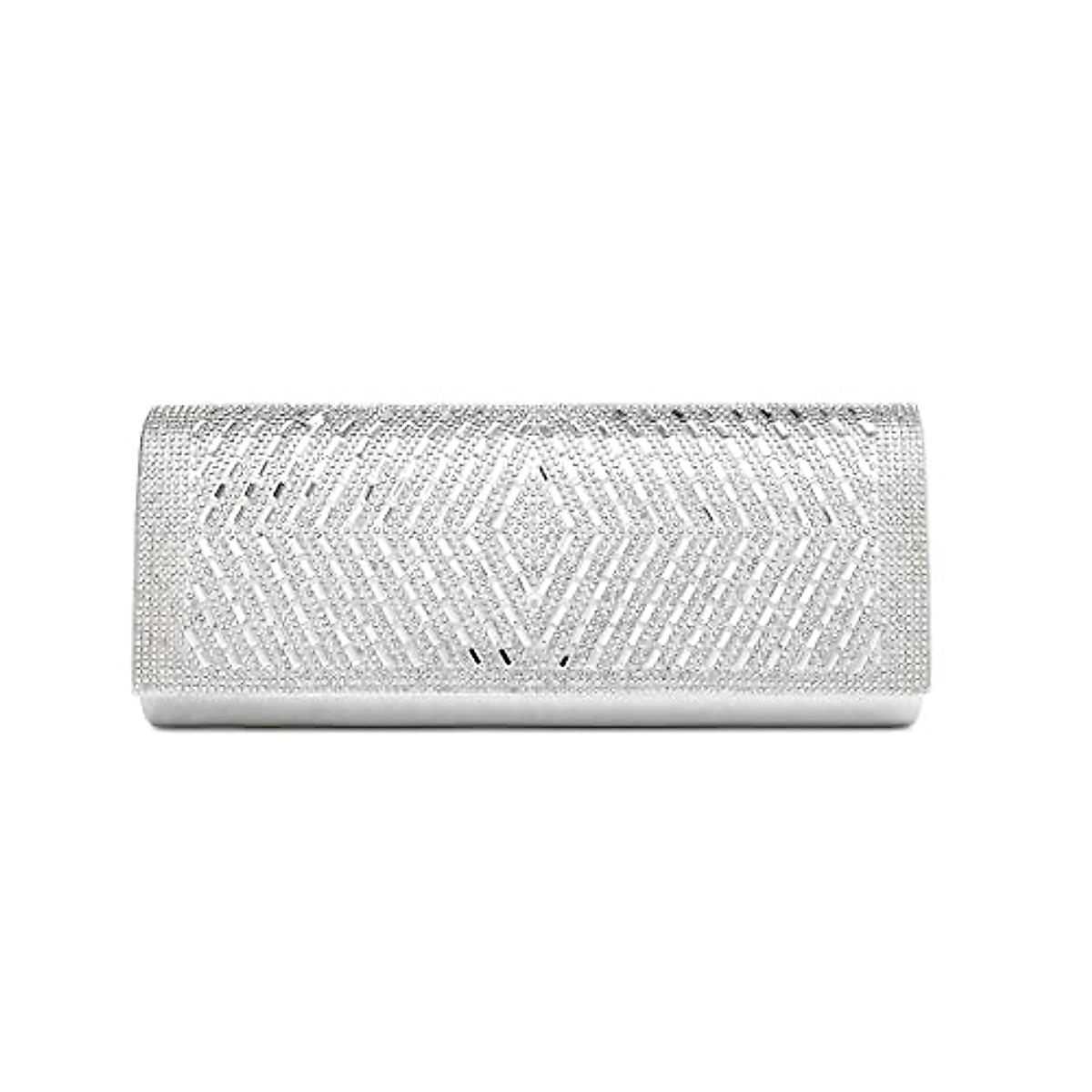 Dreubea Women's Sparkling Evening Purse Envelop Shoulder Bag Clutch for Wedding Party Prom Silver