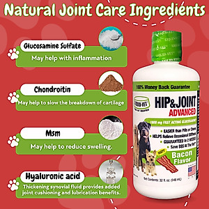 Liquid-Vet by COOL PET Holistics K9 Hip & Joint Advanced Formula, Bacon Flavor, 32 oz