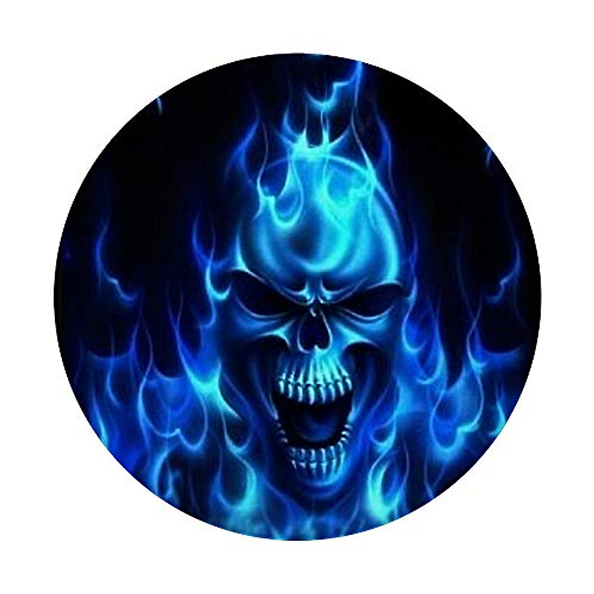 Blue Flame Screaming Skull Phone Accessory PopSockets PopGrip: Swappable Grip for Phones & Tablets