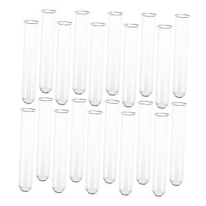 Gatuida 20pcs Crimp Test Tube Clear Tubes Scientific Experiments Test Tubes Small Vials Scientific Experiments Container Clear Test Vials Test Tubes for Experiments Storage Tubes Glass