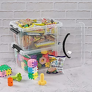 Farmoon 6 Quart Plastic Storage Bin, Stackable Container Box with Lid, 2 Packs