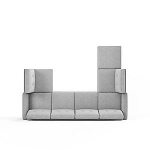 LINSY HOME Oversized Modular Couch, Rubik III 6 Seats with Ottoman Convertible U Shaped Sectional Sleeper Sofa with Storage, All Covers Changeable Washable, Grey