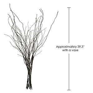 Ruidazon 10Pcs 30.7" Curly Willow Branches, Artificial Flowers Twigs Decorative Sticks Stem, Dry Bendable Tree Branches for DIY Craft Home Room Wedding Floor Vase Garden Farmhouse Decor