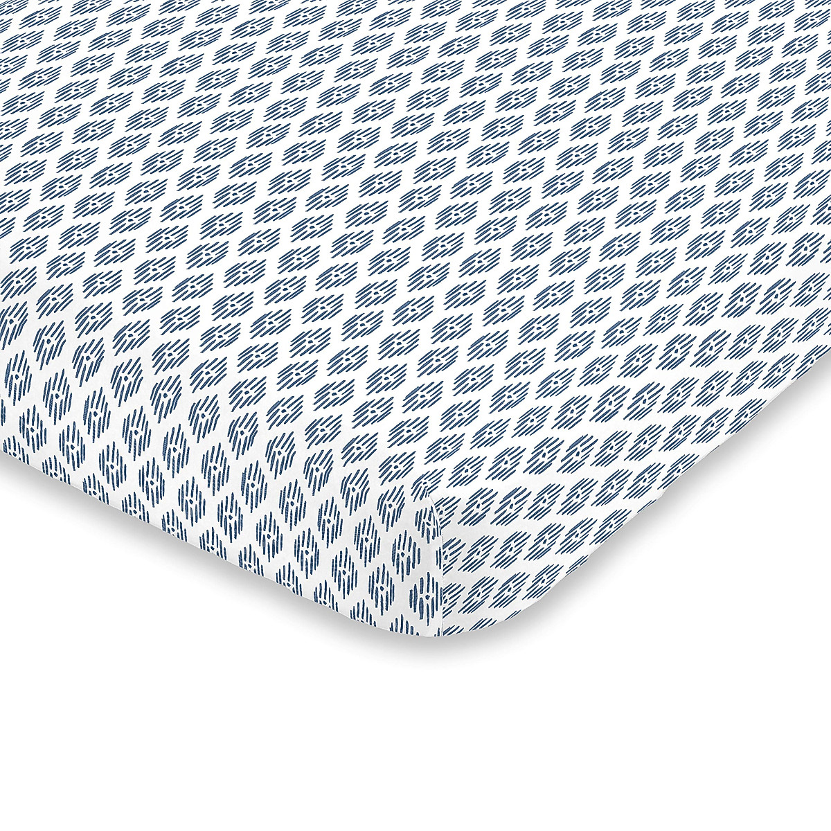 NoJo Indigo Hues Blue and White Elephant 4 Piece Nursery Crib Bedding Set - Comforter, 100% Cotton Fitted Crib Sheet, Dust Ruffle, Super Soft Baby Blanket