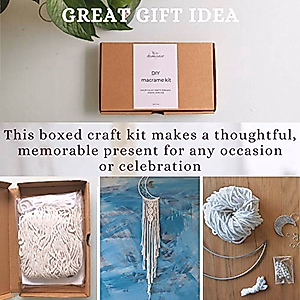 DREAMWEAVER CRAFTS Macramé Moon Dreamcatcher DIY Craft Kit – Make Your Own Bohemian Style Home Décor Wall Hanging – Rewarding Art Project for Teens or Adults